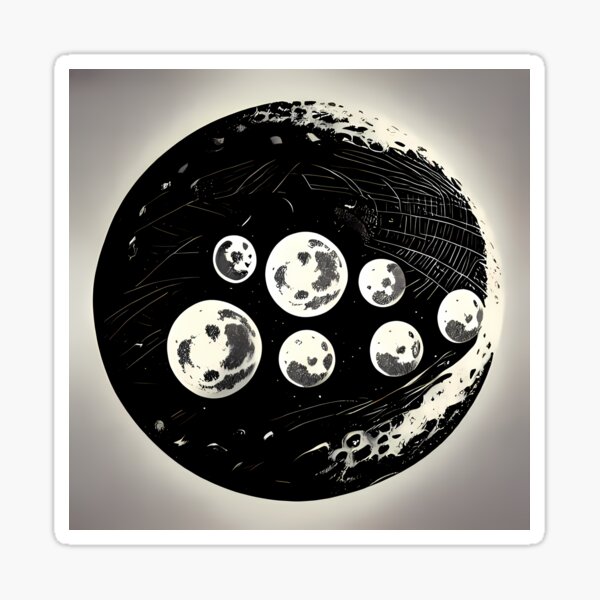 "Full moon celestial" Sticker for Sale by BigBrainArtwork | Redbubble