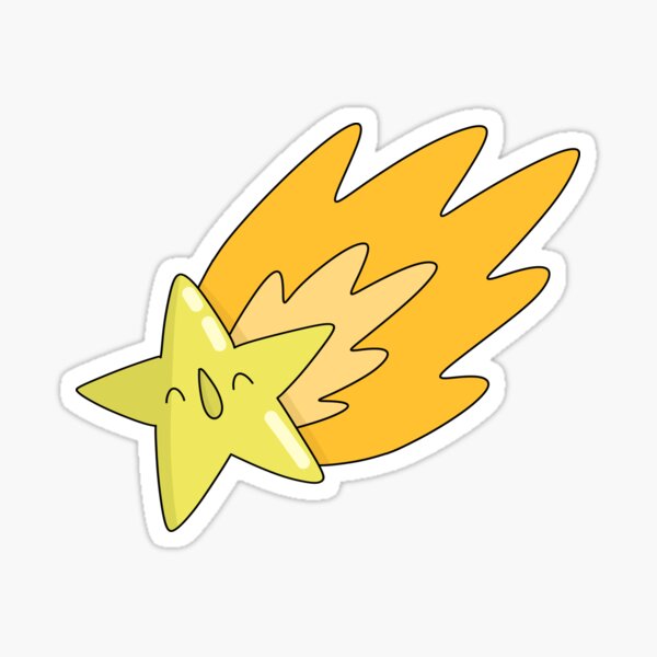 "Yellow and Orange Happy Shooting Star" Sticker for Sale by Cassapillar ...
