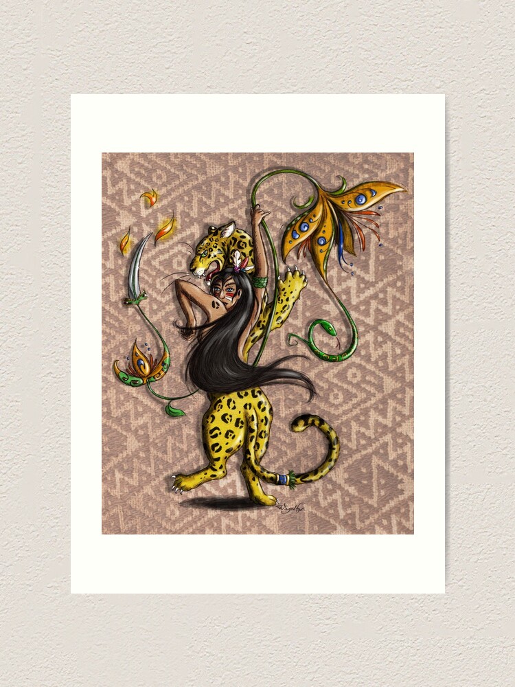 "Nagual - jaguar-woman spirit" Art Print for Sale by WingedFoxDesign ...