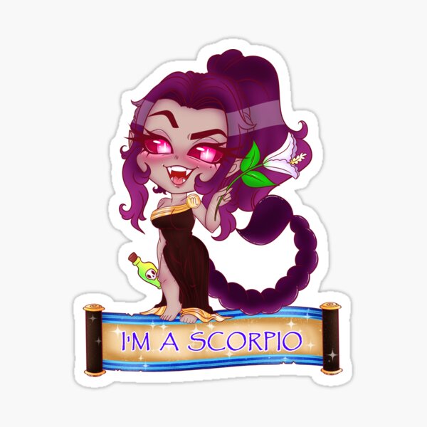 "Scorpio Chibi Zodiac Design" Sticker for Sale by Stupidjupiter | Redbubble