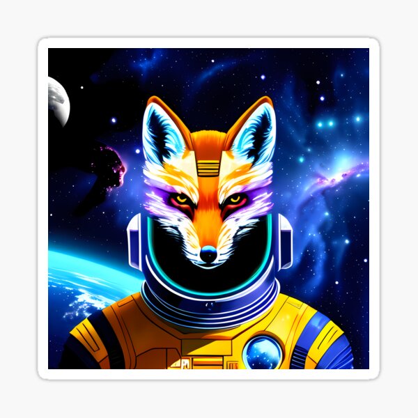 "Space fox" Sticker for Sale by BigBrainArtwork | Redbubble