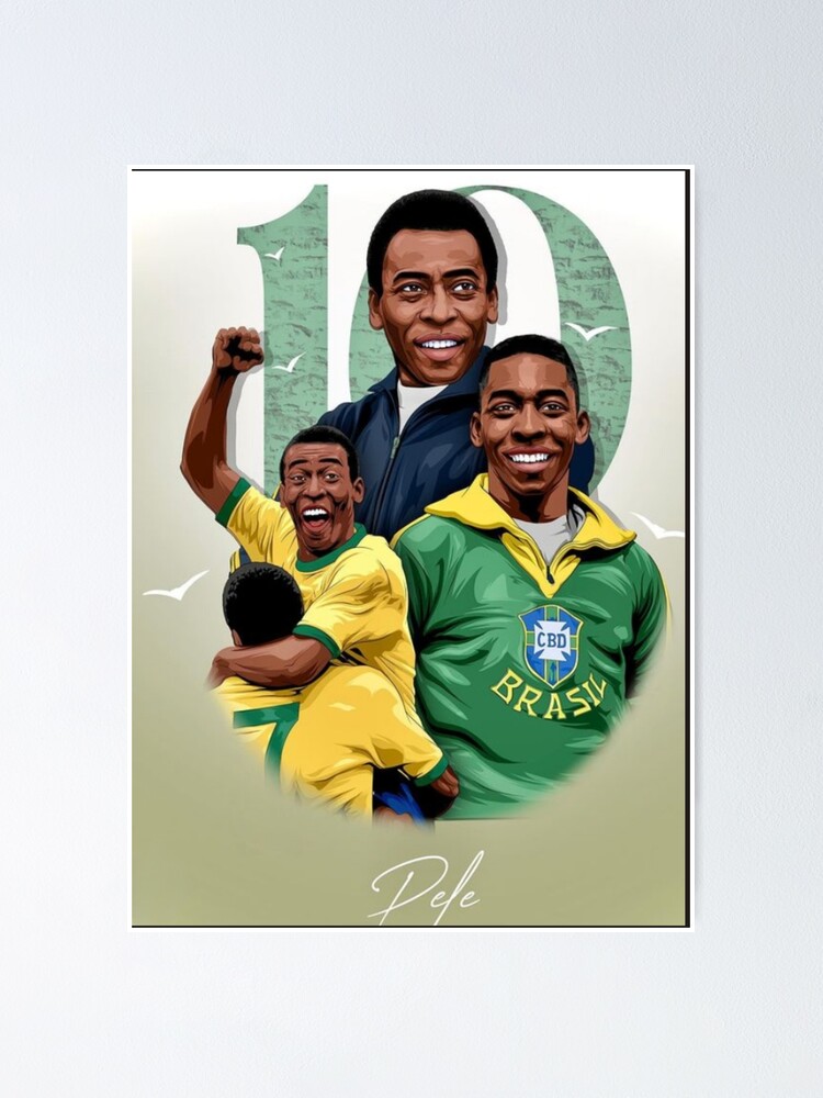 " Hale Pele World Cup Football Legend Brazil Art - Pele Soccer " Poster ...