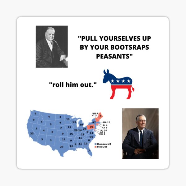 "The Presidential Election of 1932" Sticker for Sale by SimplifedUS ...