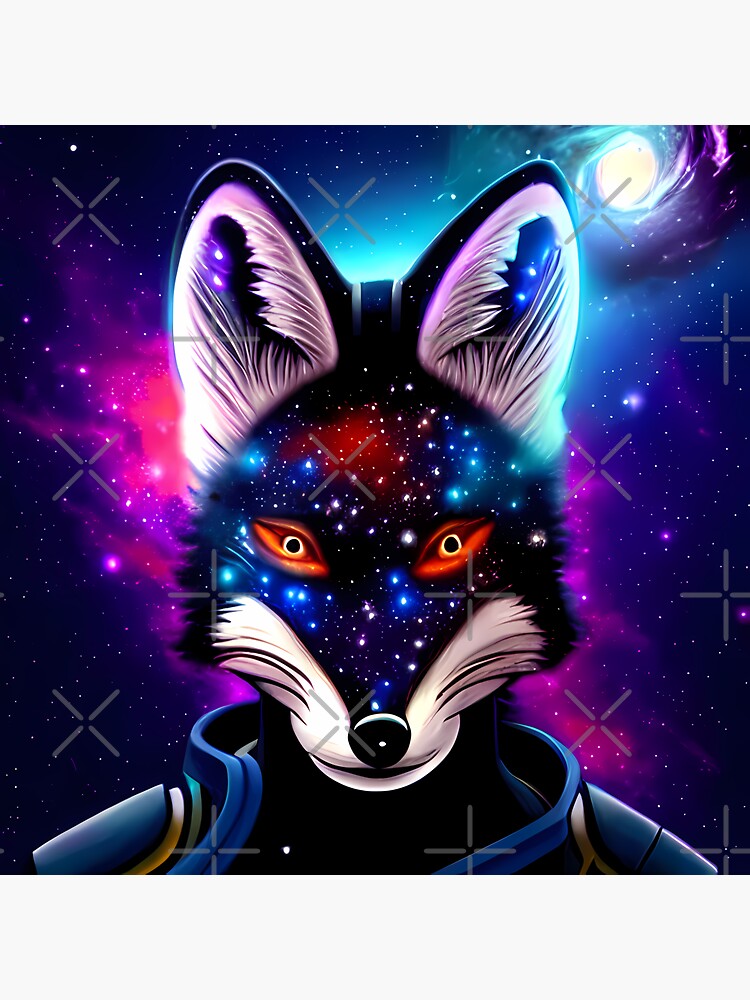 "Celestial fox" Sticker for Sale by BigBrainArtwork | Redbubble