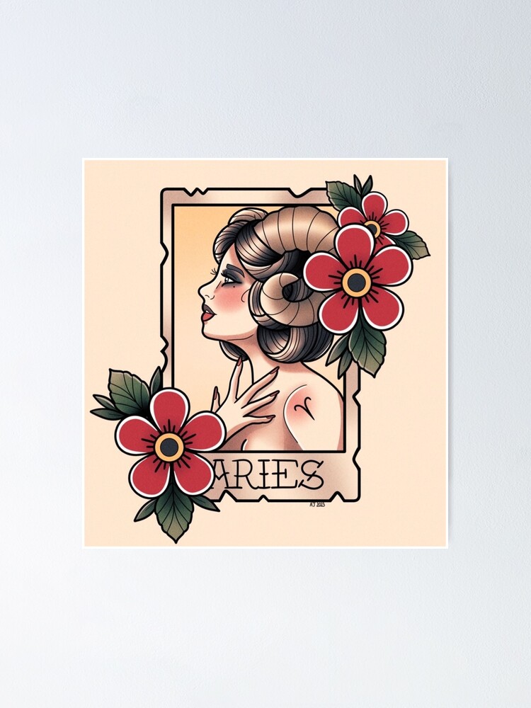 "Traditional Aries" Poster for Sale by ajorsomething | Redbubble