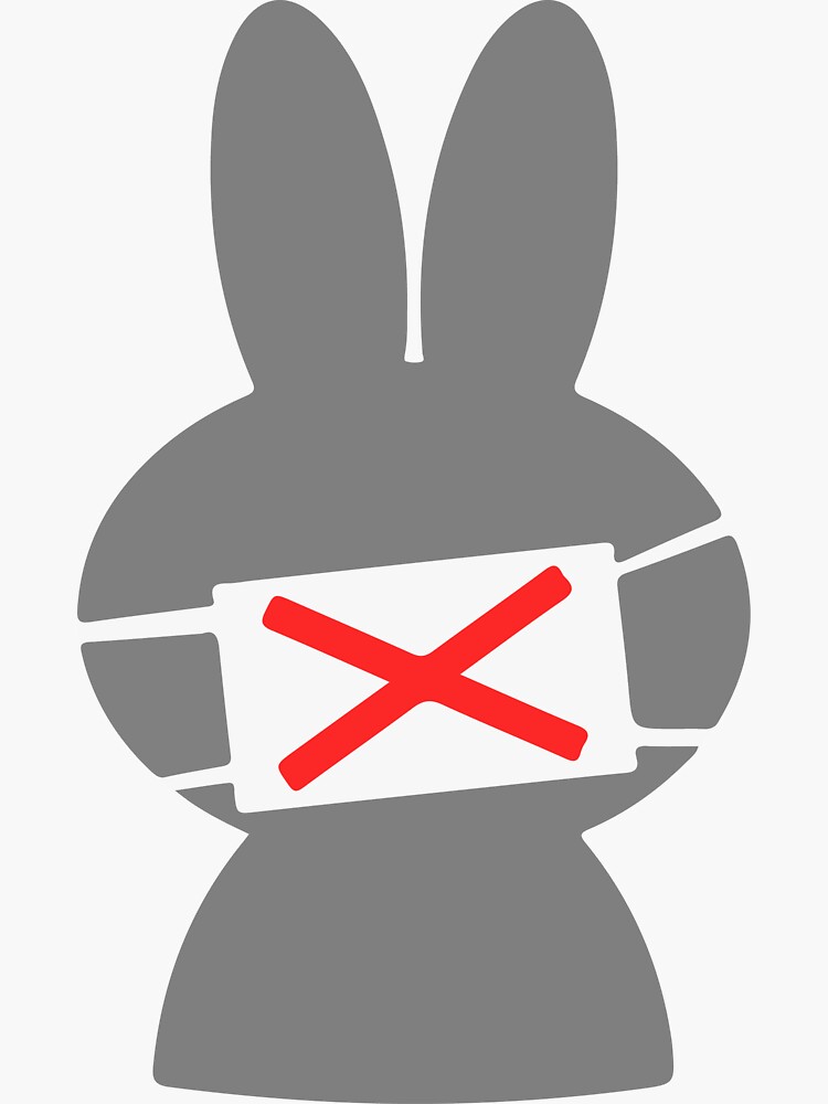"Blocked Rabbit" Sticker for Sale by rirkif | Redbubble