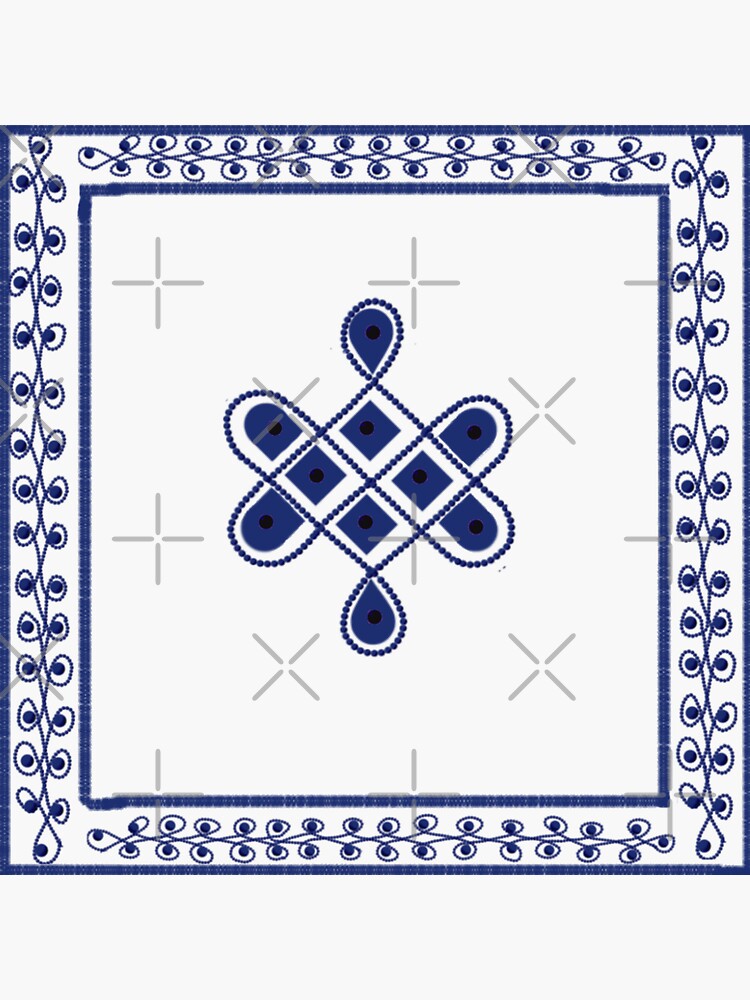 "kolam/muggu/sikku kolam - yellow tile" Sticker for Sale by ShreecreatE ...