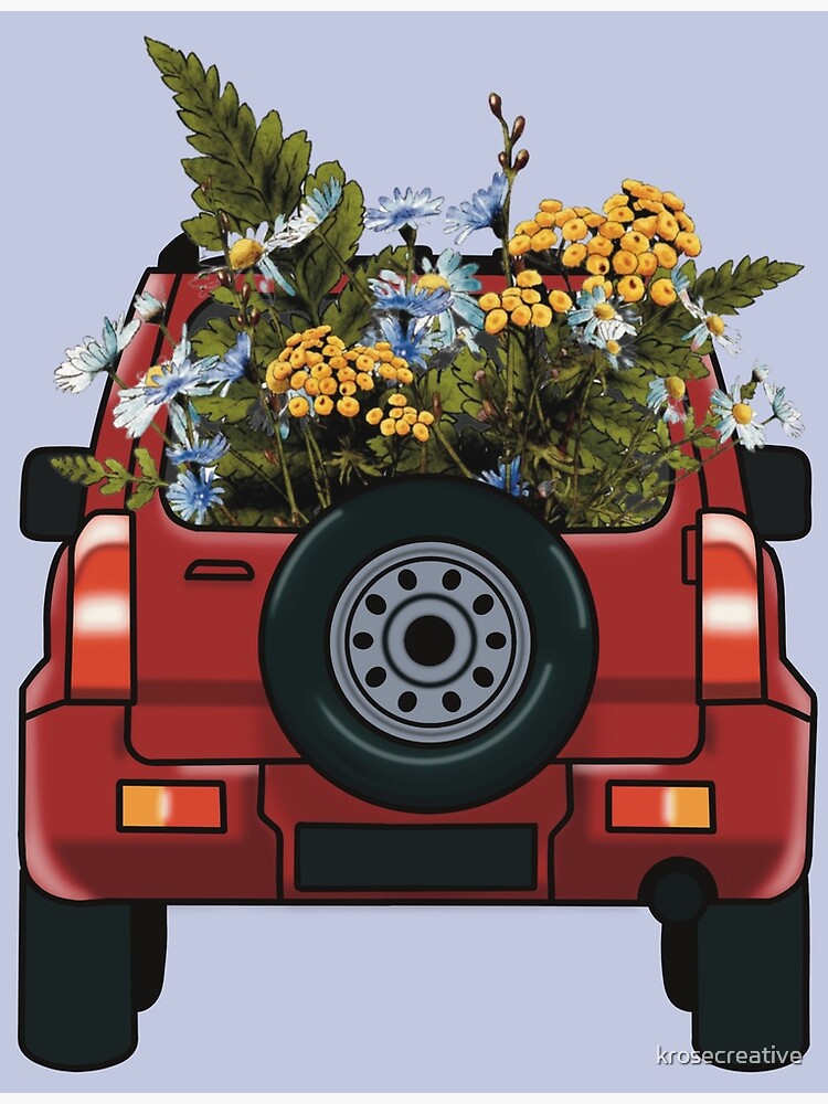"Suzuki Jimny Gen 3 (Red) Wildflowers" Poster for Sale by krosecreative ...