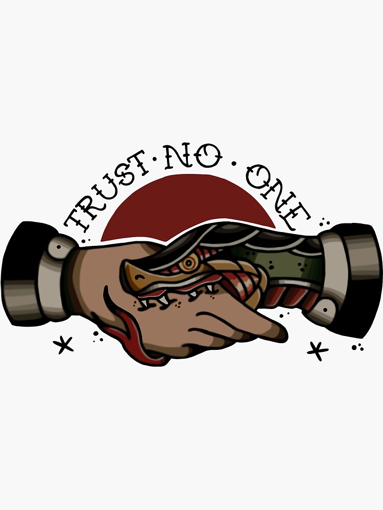 "Trust no one" Sticker for Sale by Milico | Redbubble