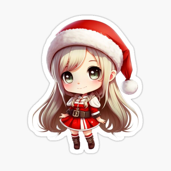 "Chibi Santa Girl" Sticker for Sale by TheChibiStore | Redbubble