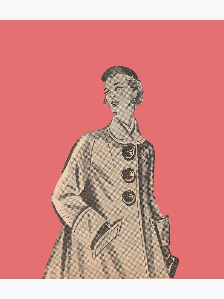 "Warm Pink Vintage 1950s Retro Fashion Magazine Cutout" Poster for Sale ...