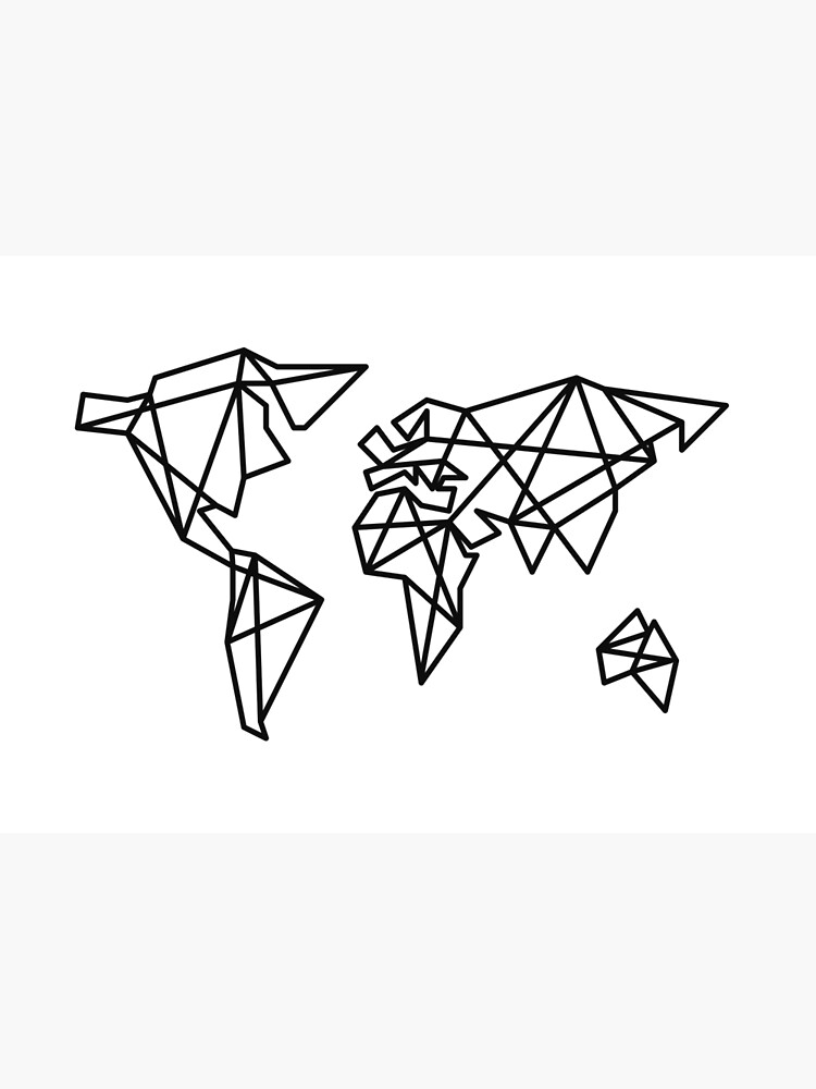 "world map line art" Art Print for Sale by parallelvibes | Redbubble