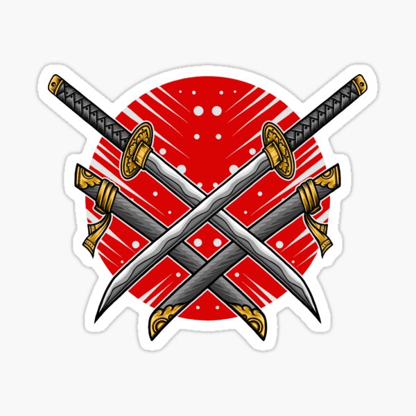 "Japanese Katana Illustration" Sticker for Sale by WODEXZ | Redbubble