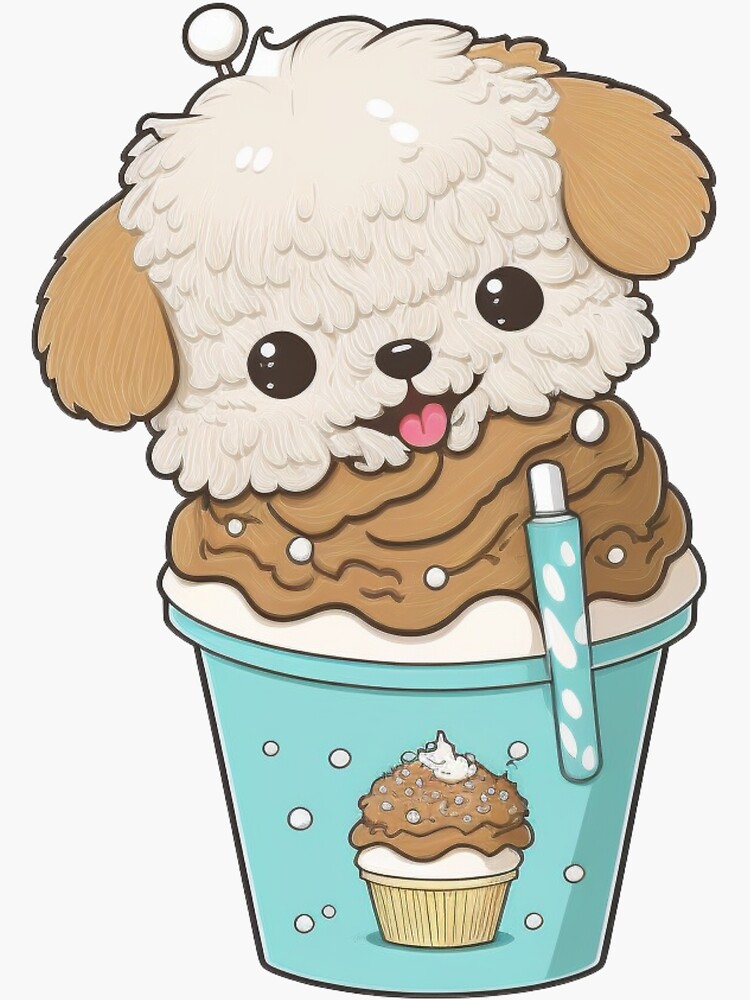 Puppuccino Sticker For Sale By Printiesart Redbubble
