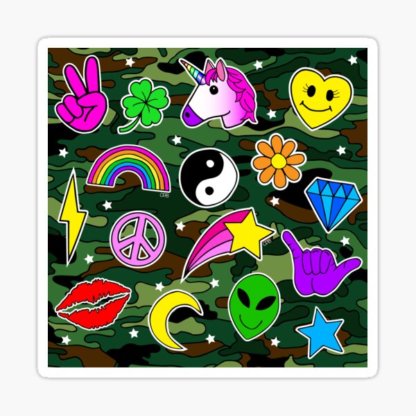 "Camo Icons" Sticker by Corey-Paige | Redbubble