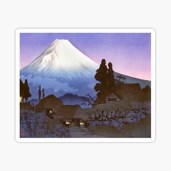"Mount Fuji Landscape Vintage Japanese Art" Sticker for Sale by ...