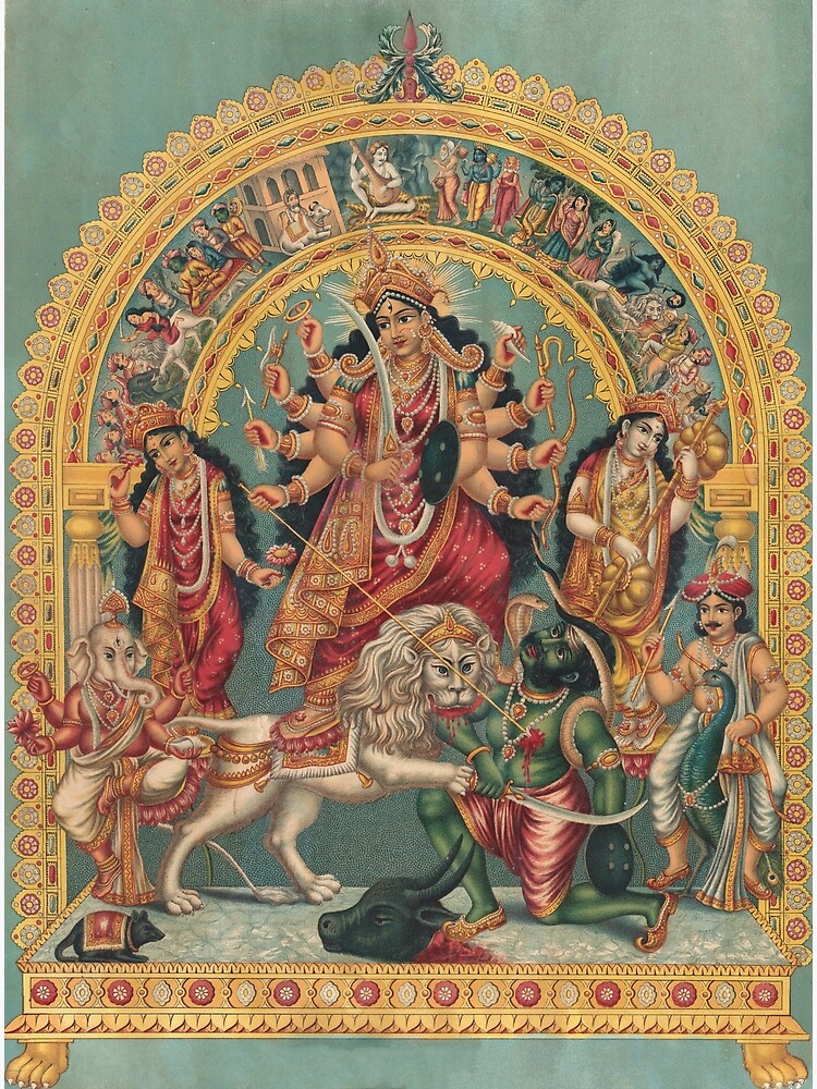 "Shri Durga With Mahisha Trisula Lakshmi Saraswati" Poster for Sale by ...