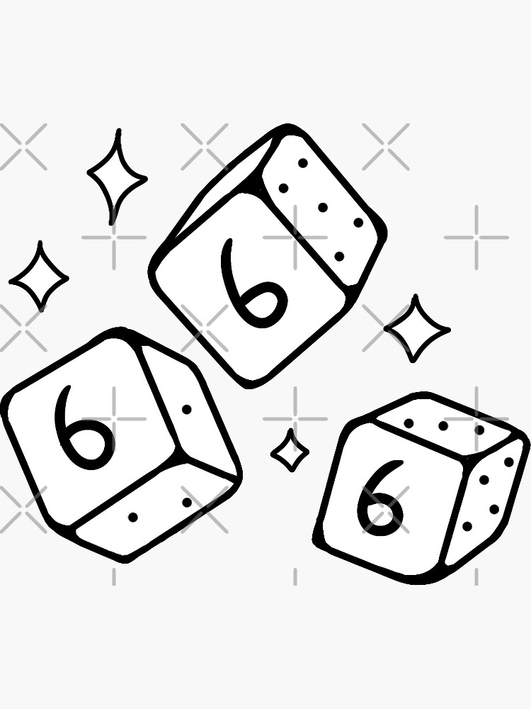 "666 Angel Numbers on the Dice " Sticker for Sale by Roceline | Redbubble