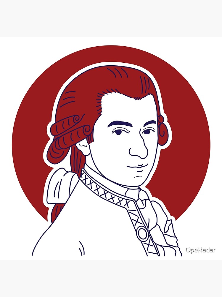 "Wolfgang Amadeus Mozart minimalist line art portrait" Poster for Sale ...
