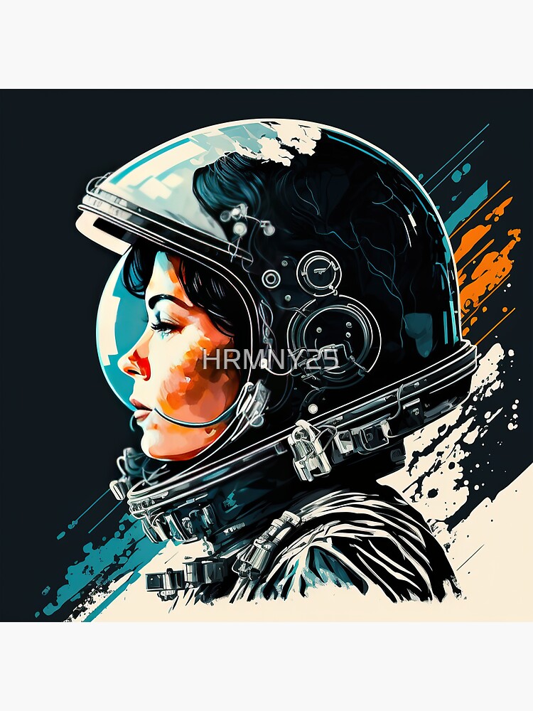 "Astronaut Women Pop Art Space Nasa Retro Rainbow" Sticker for Sale by ...