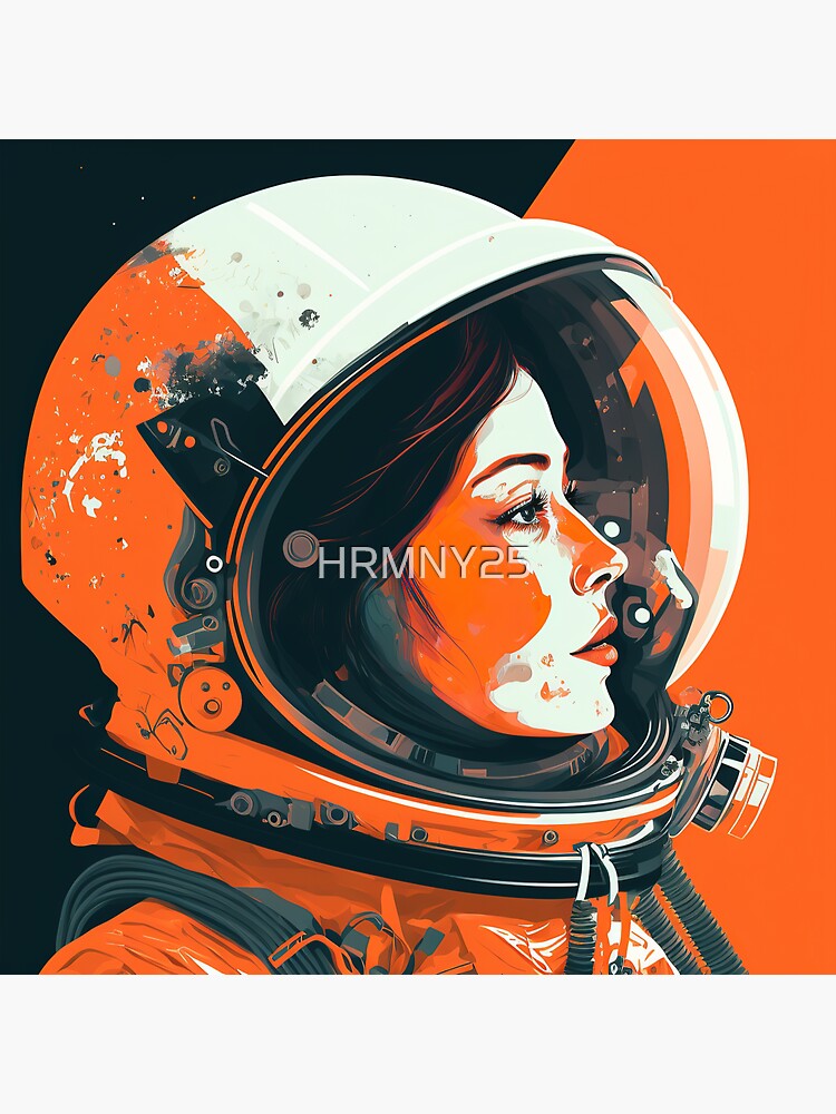 "Astronaut Women Pop Art Space Nasa Retro Rainbow" Sticker for Sale by ...