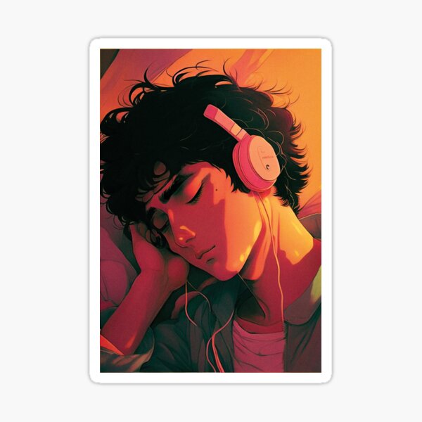 "Kawaii Anime Aesthetic Guy" Sticker for Sale by Inner-Light | Redbubble
