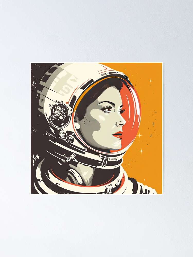 "Astronaut Women Pop Art Space Nasa Retro Rainbow" Poster for Sale by ...