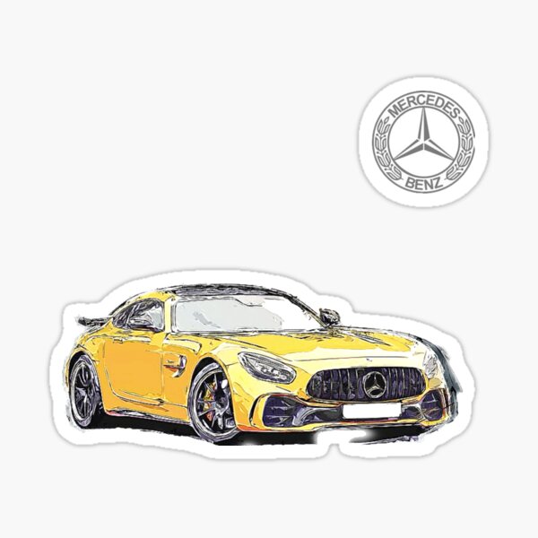 "Mercedes " Sticker for Sale by Haris--artist | Redbubble