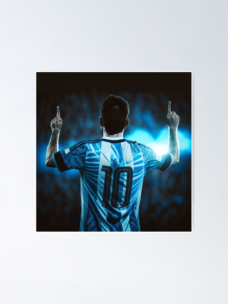 "Lionel Messi Pointing To Sky Celebration - Argentina" Poster for Sale ...