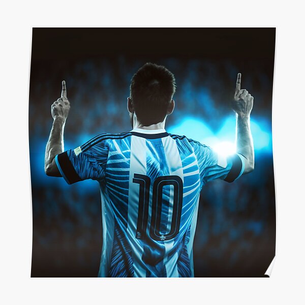 "Lionel Messi Pointing To Sky Celebration - Argentina" Poster for Sale ...