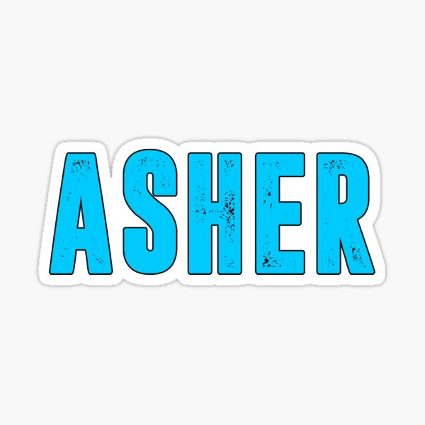 "Asher blue name" Sticker for Sale by gmstockstudio | Redbubble