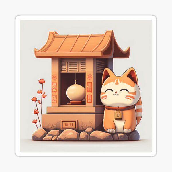 "Cat Shrine" Sticker for Sale by Qi-Shrine | Redbubble