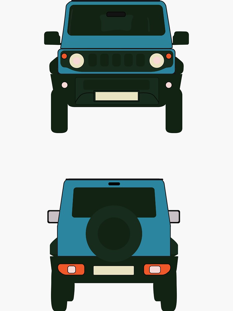 "Blue Jimny Back and Front Stickers" Sticker for Sale by stoicjimny ...
