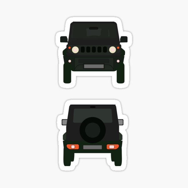 "Black Jimny Back and Front Stickers" Sticker for Sale by stoicjimny ...
