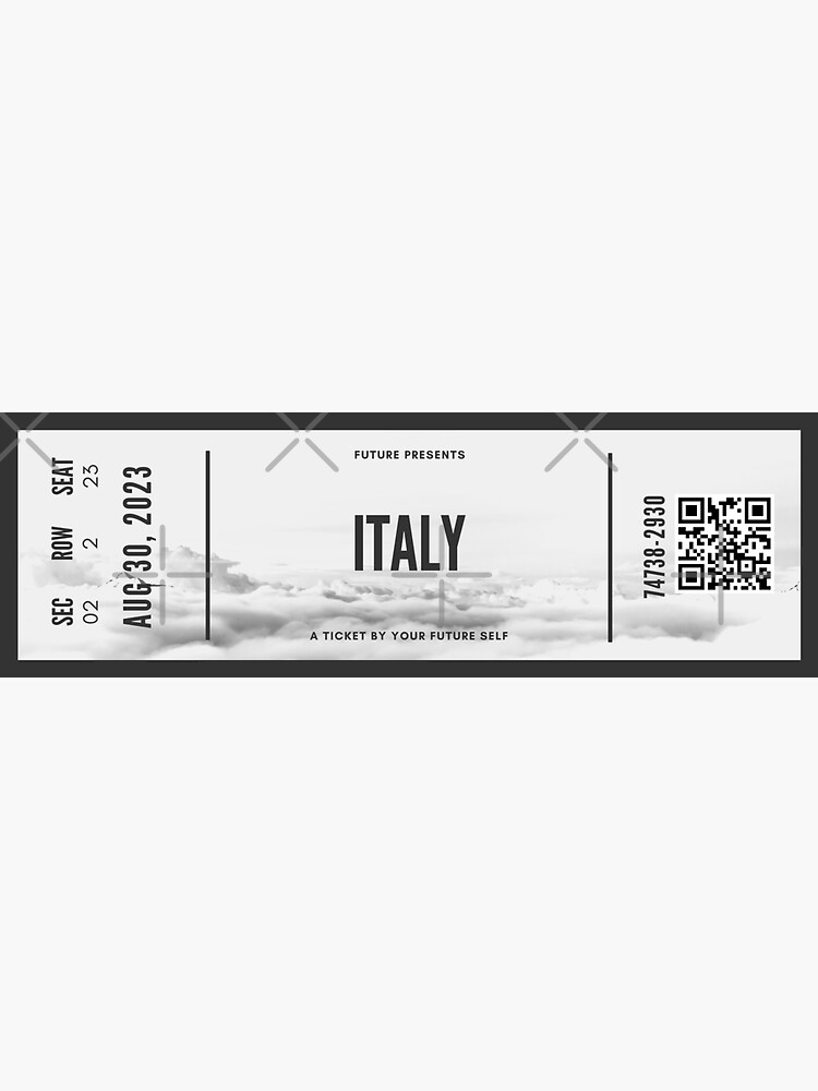 "italy ticket" Sticker for Sale by BAADII | Redbubble