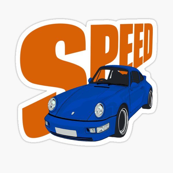 "Speed racing car artwork" Sticker for Sale by Giovanni-c | Redbubble