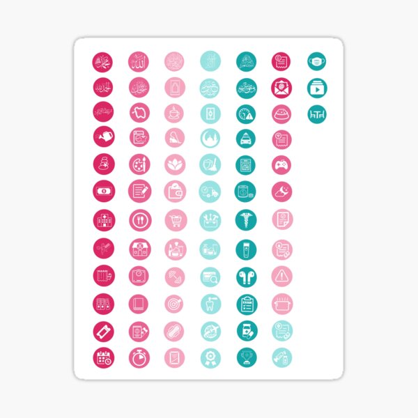 "functional icon sticker sheet" Sticker for Sale by CallidleDesigns ...