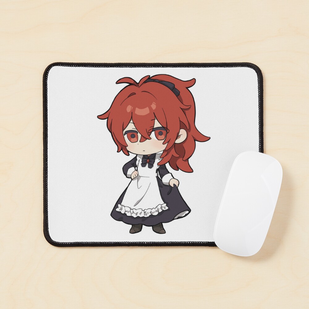 "Diluc Genshin Impact Fanart Diluc Maid Dress Diluc Merch Genshin Merch ...