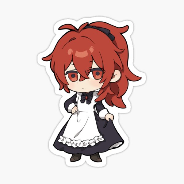 "Diluc Genshin Impact Fanart Diluc Maid Dress Diluc Merch Genshin Merch ...