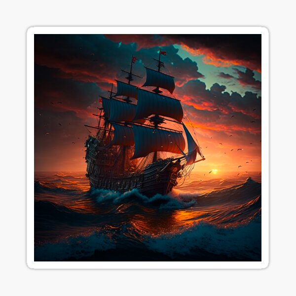 "Sailing ship" Sticker for Sale by Checotun | Redbubble