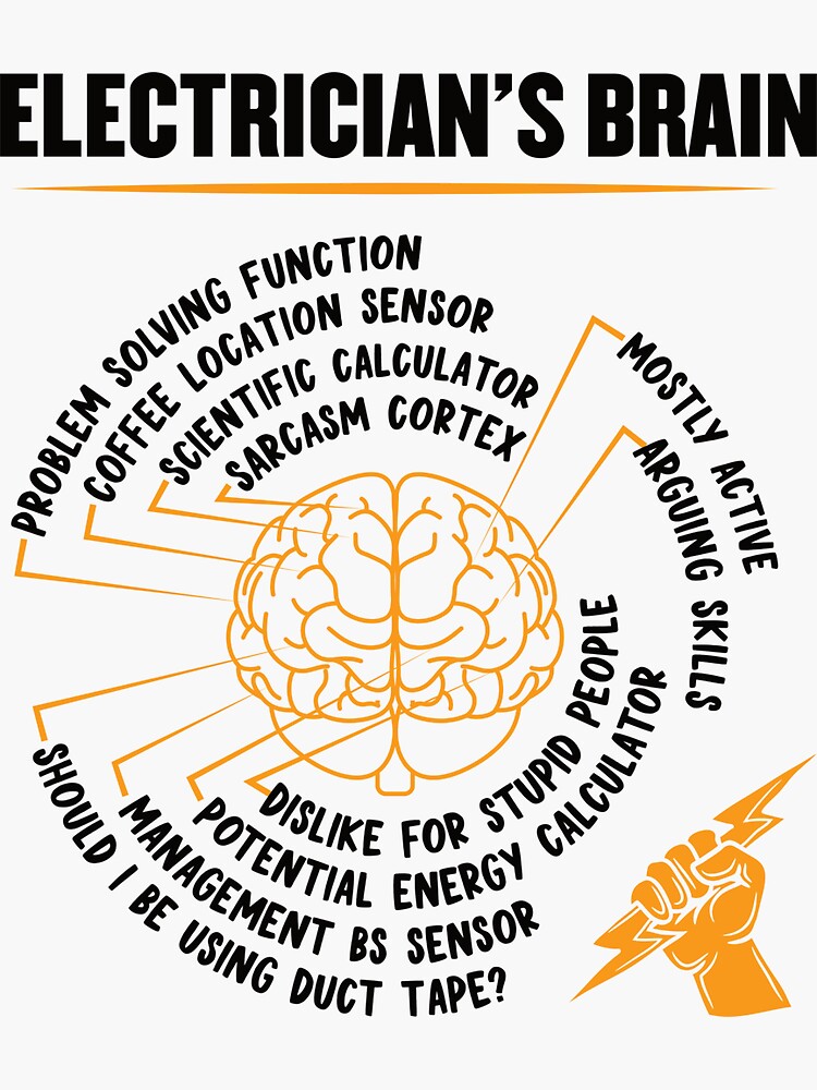 "Electrician's Brain Electrical Engineer Engineering Funny Electrician ...