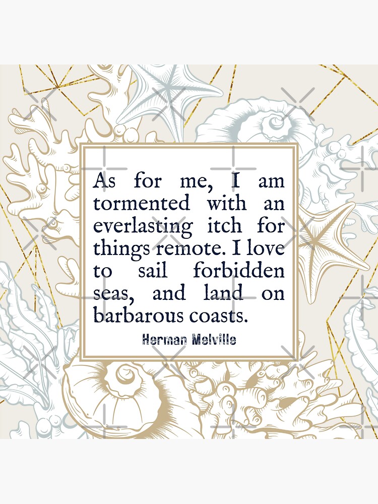 "Quote from Moby Dick by Herman Melville" Sticker for Sale by ...