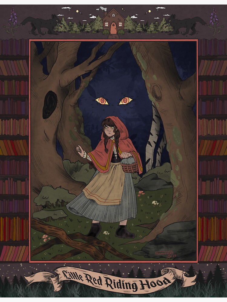"Little Red Riding Hood" Sticker for Sale by acelestialart | Redbubble