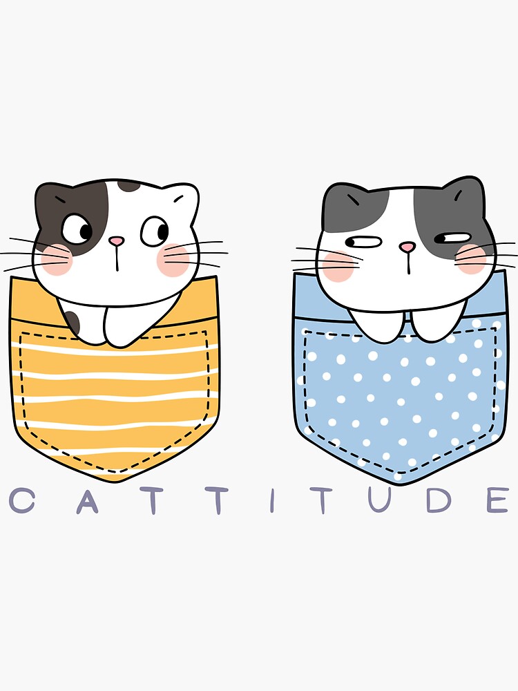 "Cattitude " Sticker for Sale by RMworld | Redbubble