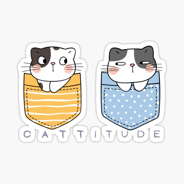"Cattitude " Sticker for Sale by RMworld | Redbubble