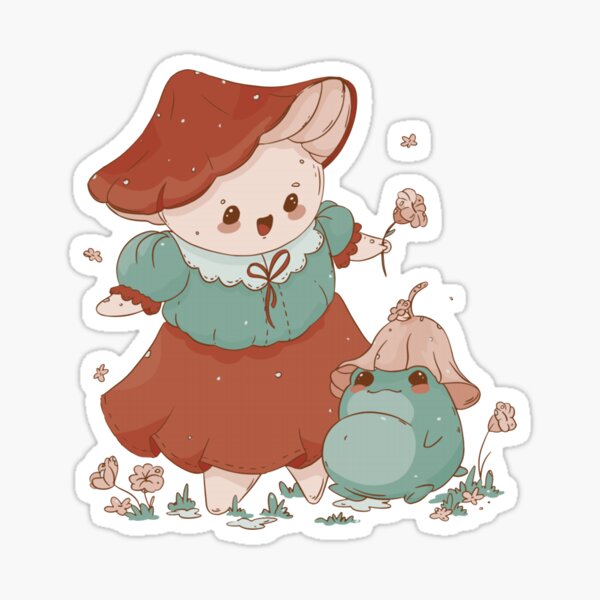 "Cottagecore Aesthetic Mushroom Frog" Sticker for Sale by ...