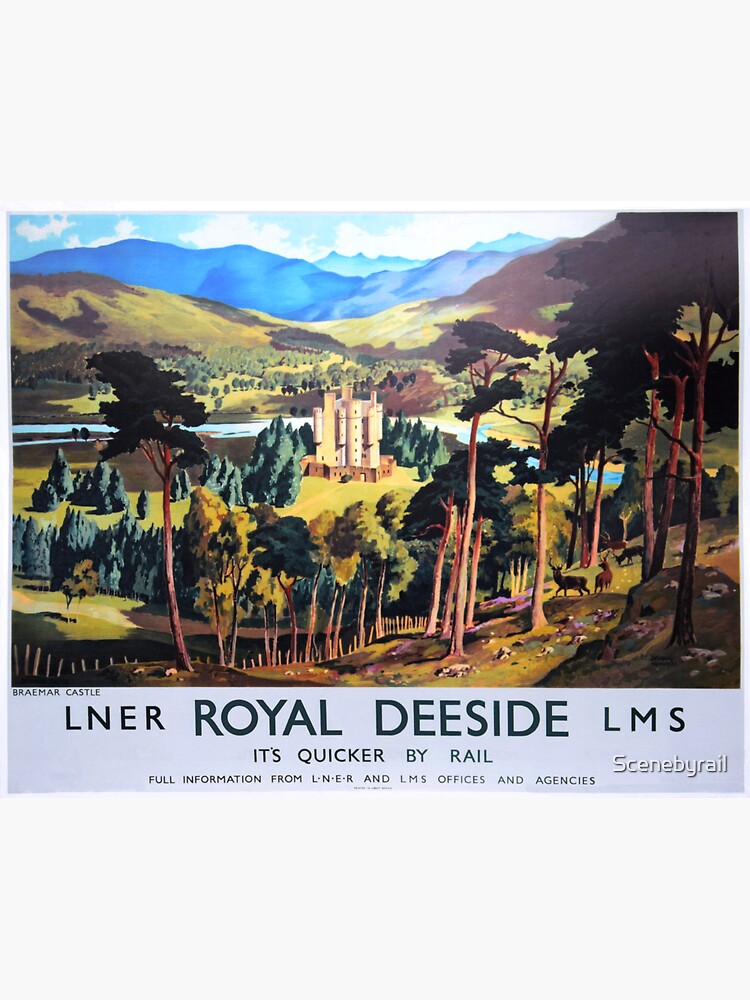 "Vintage LNER Royal Deeside Travel Poster" Sticker for Sale by ...