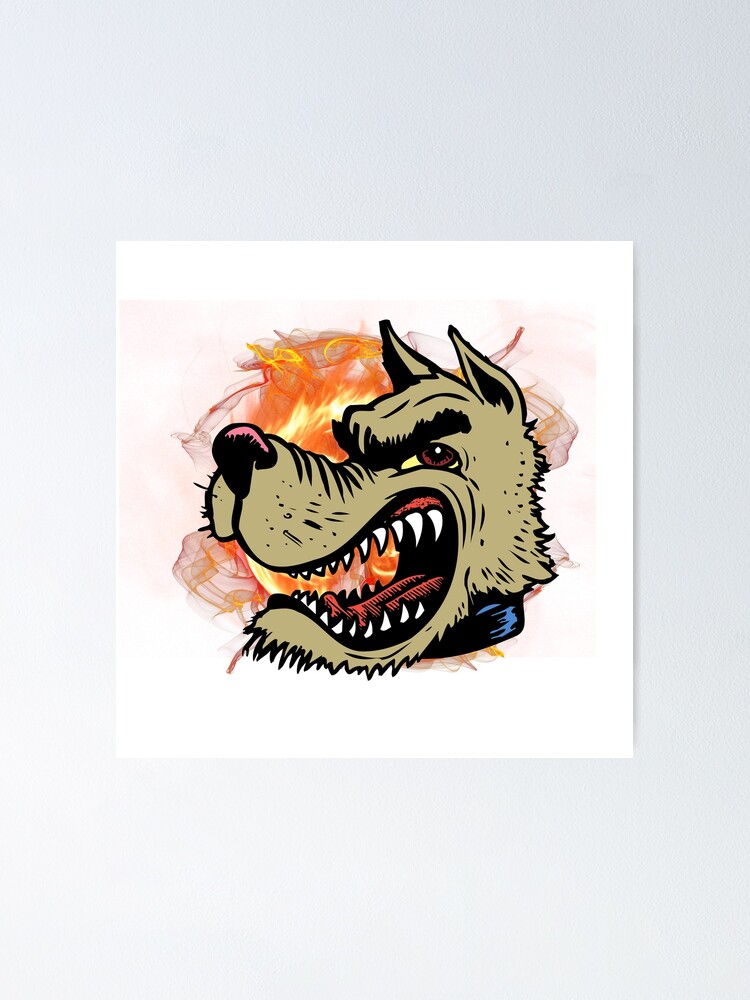 "Dog On Fired Background, Doggo Attack Fire" Poster for Sale by ...