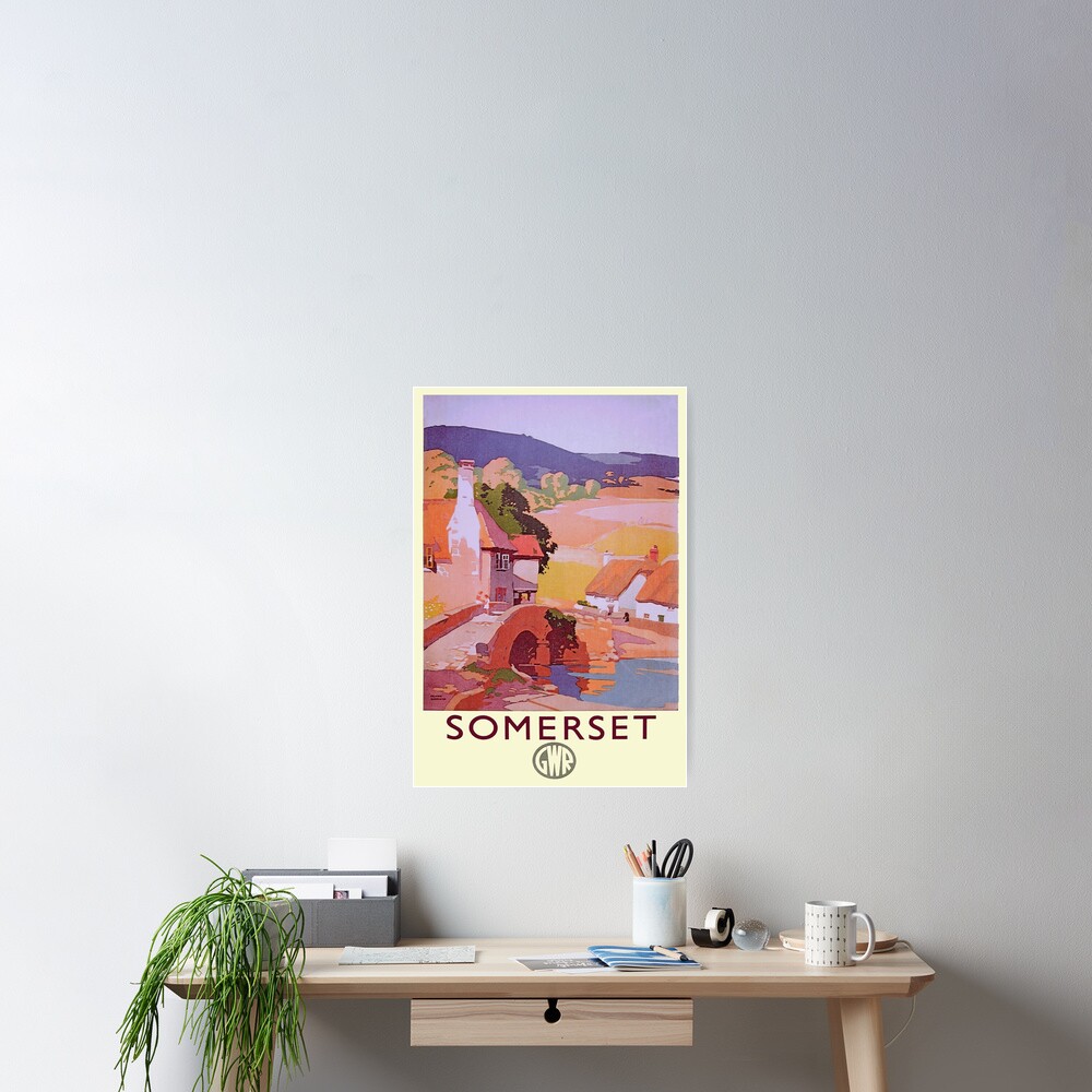 "Vintage Great Western Railway Somerset Travel Poster" Poster for Sale ...