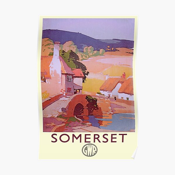 "Vintage Great Western Railway Somerset Travel Poster" Poster for Sale ...